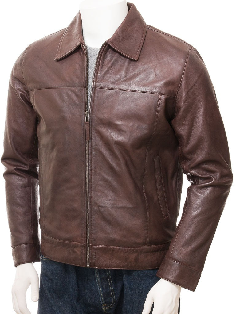 Mens Biker Leather Jacket Cafe Racer Vintage Distressed – revoxleather